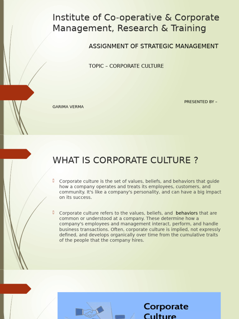 Understanding Corporate Culture Essentials | PDF | Organizational ...