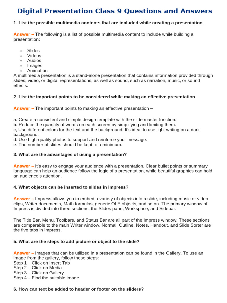 Romid - Digital Presentation Class 9 QnAns | PDF | Multimedia | Window ...