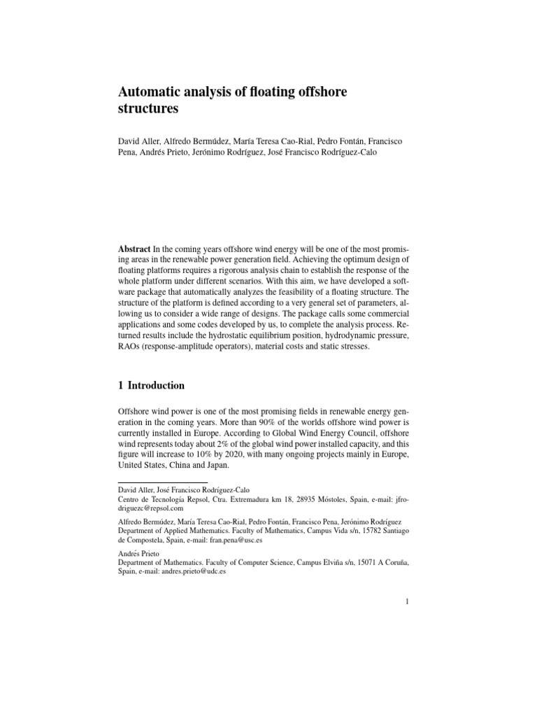 Automatic Analysis of Floating Offshore (2) | PDF | Structural Analysis ...