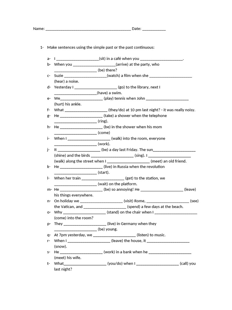 past continuous | PDF