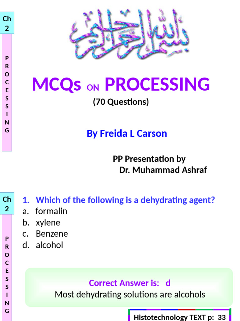 MCQs On Processing | PDF | Histology | Chemical Substances