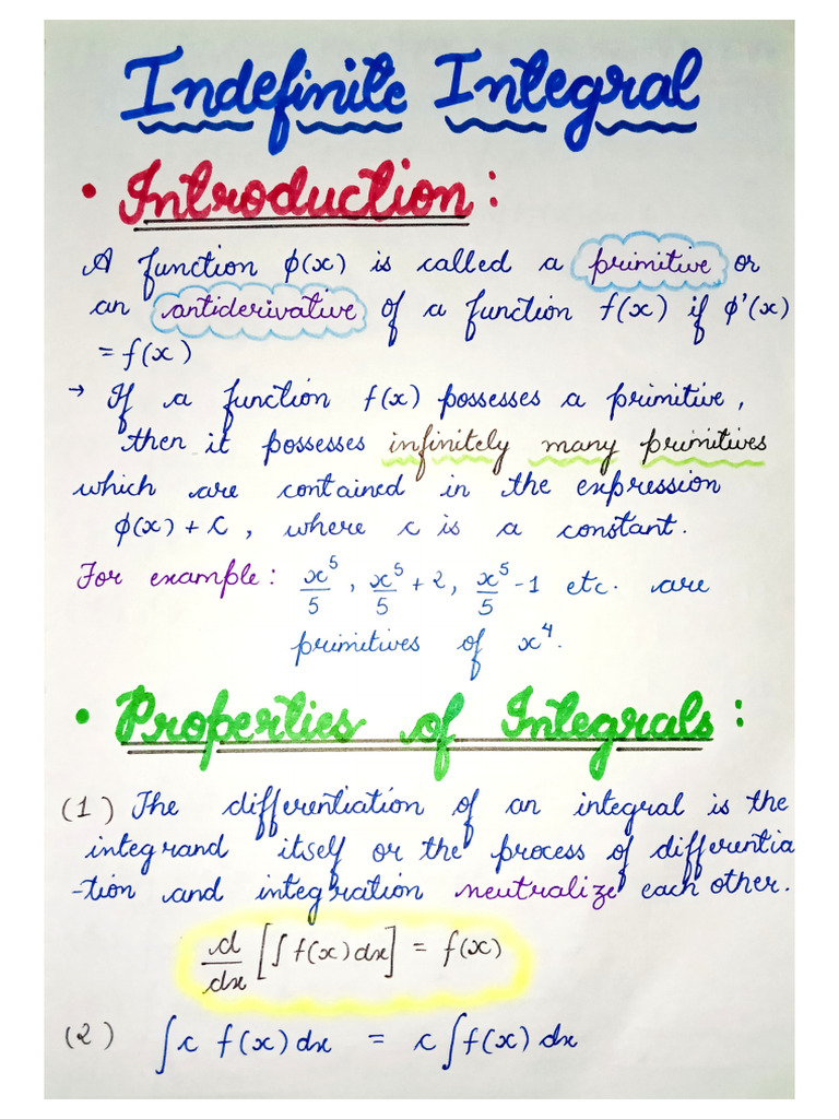 Indefinite Integrals | PDF