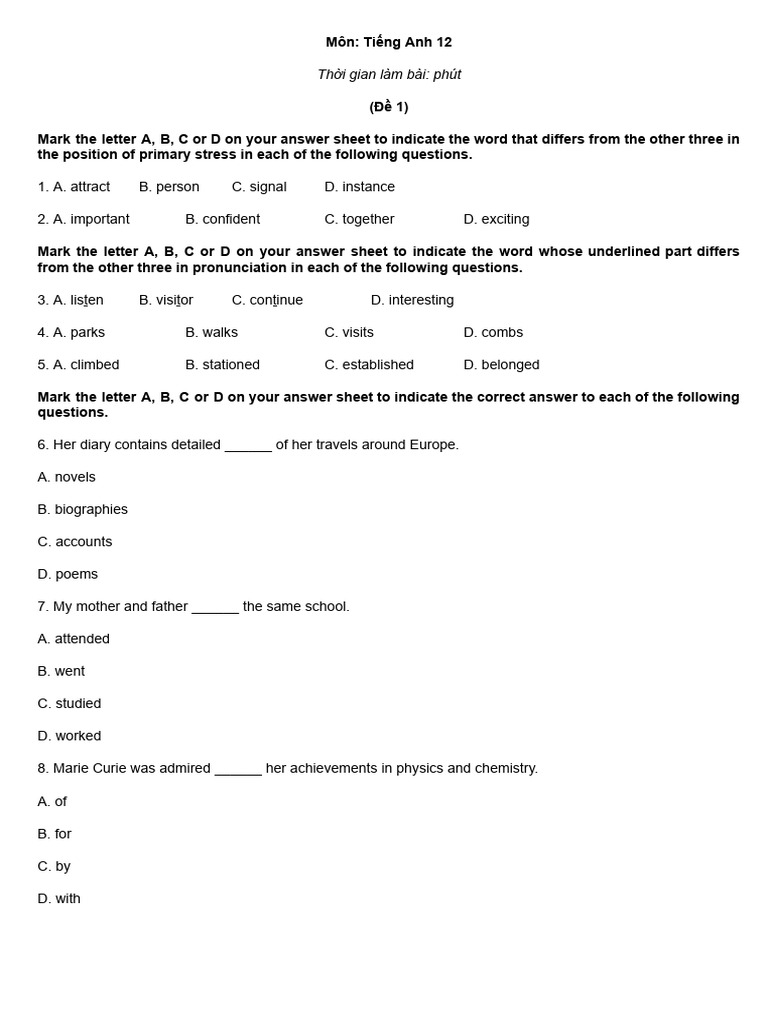 English 12 Exam Practice Questions | PDF | Multiculturalism | Canada