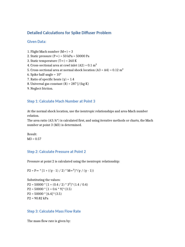 Spike Diffuser Calculations | PDF