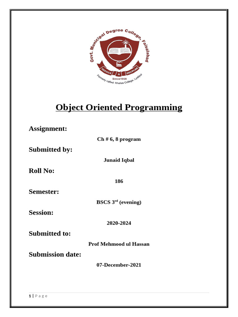 186 junaid iqbal program | PDF | Software Engineering | Computer Programming