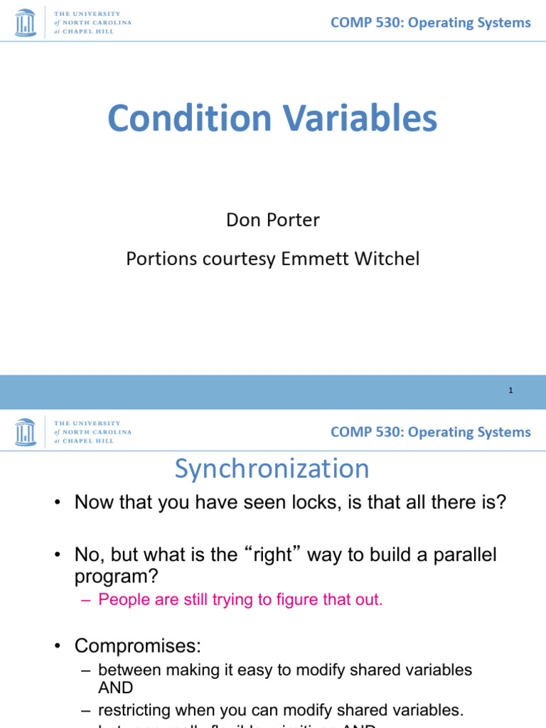 Condition Variables (1) | PDF | Computer Programming | Concurrency (Computer Science)