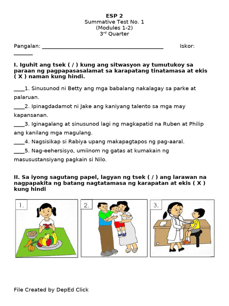 Esp2 ST1 Q3 | PDF
