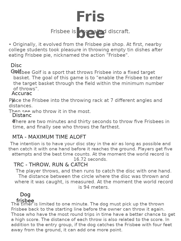 Frisbee Sports Guide | PDF