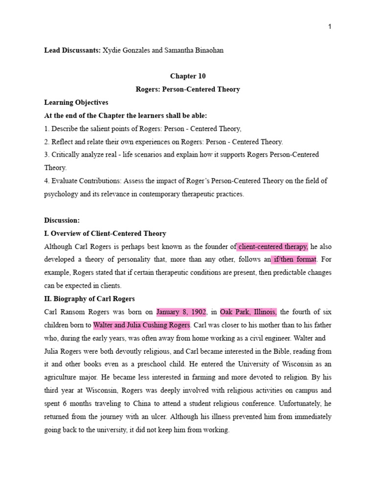 Carl Rogers | PDF | Psychotherapy | Self Concept