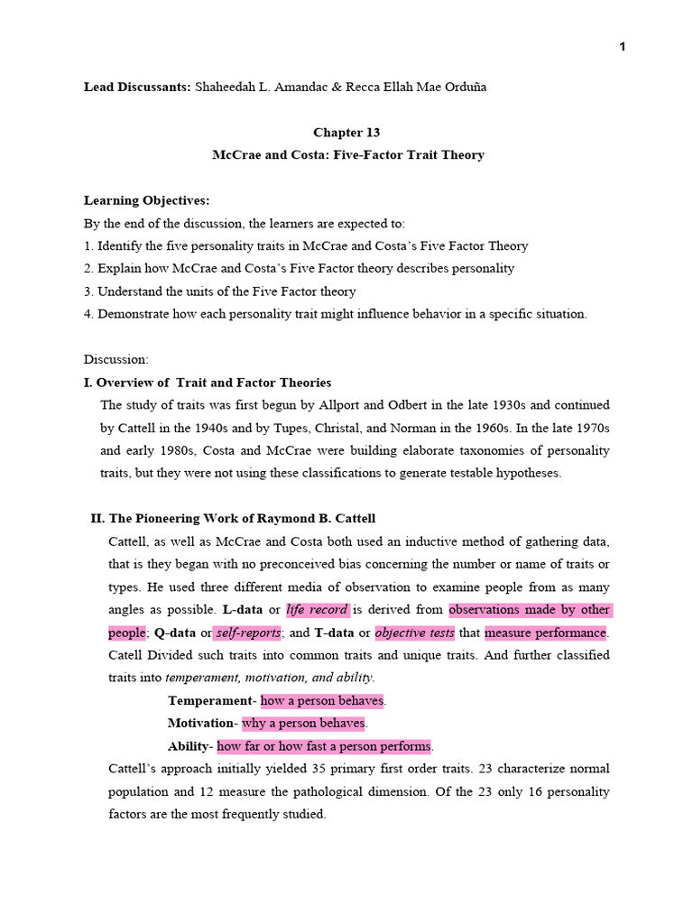 Mcrae and Costa | PDF | Human Development | Behavioural Sciences