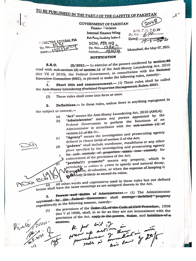 Forfeited Properties Management Rules 2021 | PDF