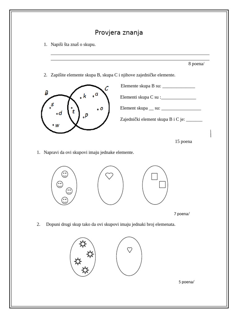 2 Test Iz Matematike Skupovi Konacno | PDF