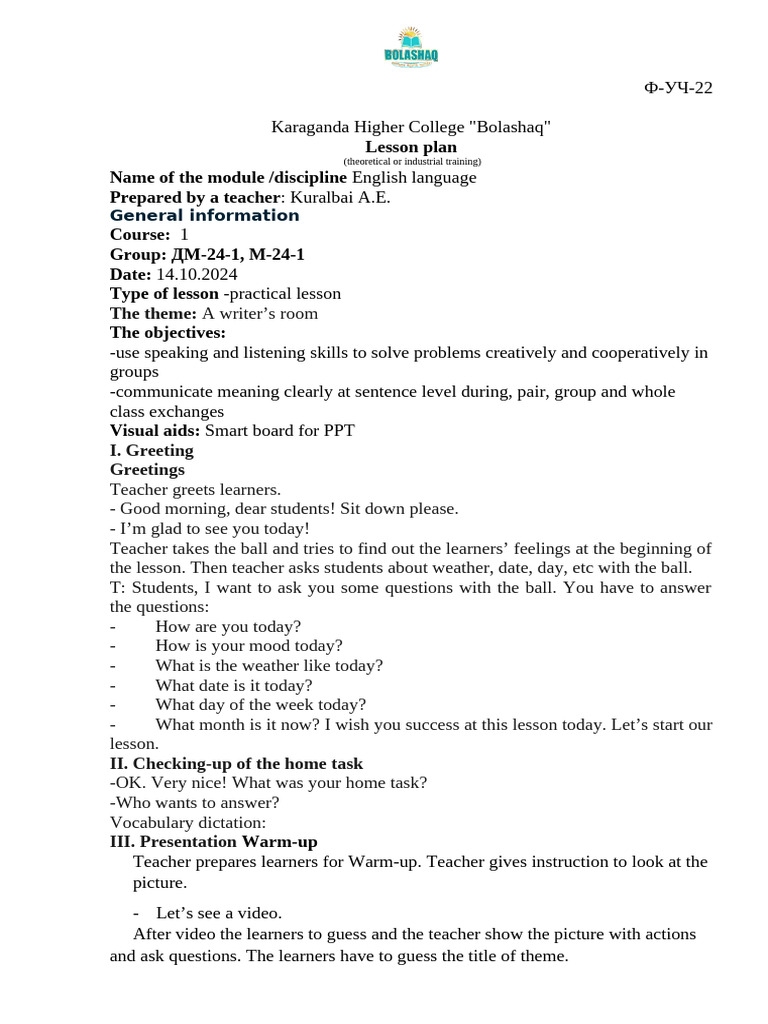 Writers Room Plan | PDF | Teachers | Cognition