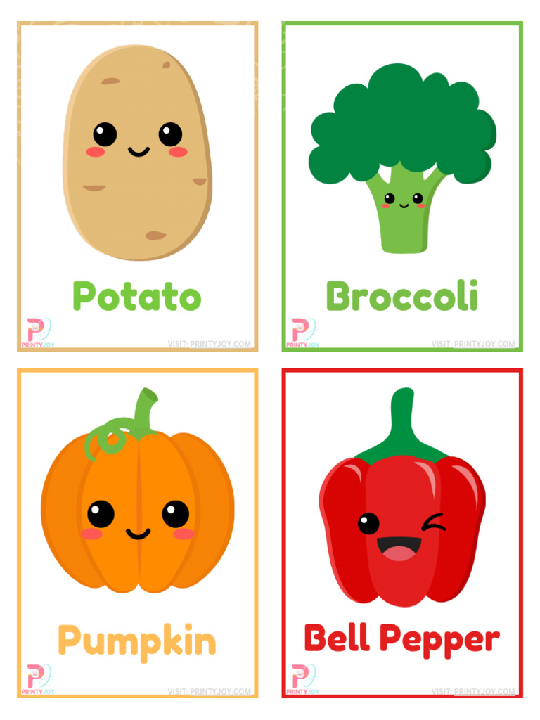 Free Vegetable Flashcards For Kids | PDF