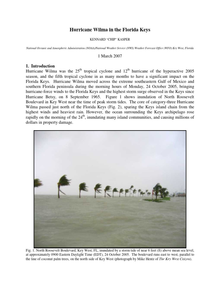 Hurricane Wilma in The Florida Keys - Kasper - 2007 - Small | PDF | Tropical Cyclones | Storm Surge