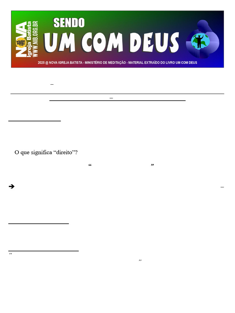LETRA GRANDE - SENDO UM COM DEUS - 01 - Jan - 2s - 2025 | PDF | Amor ...
