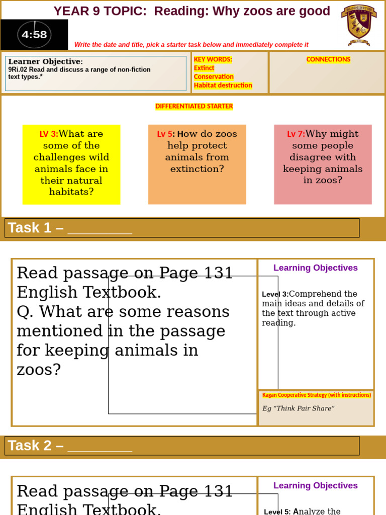 Reading-Why Zoos Are Good | PDF | Critical Thinking | Reading Comprehension