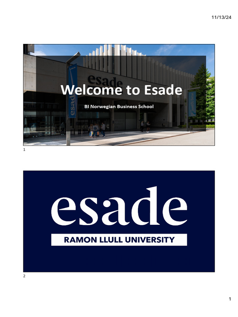 ESADE presentation | PDF | Master Of Business Administration | Business