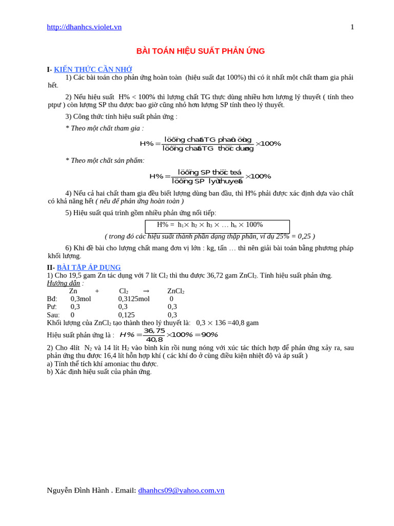 Hieu Suat Phan Ung Lop 89 HAY | PDF