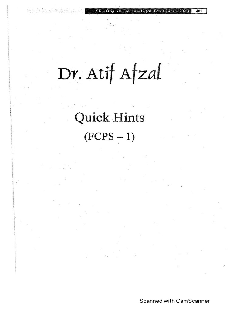 Atif Afzal Quick Hints | PDF
