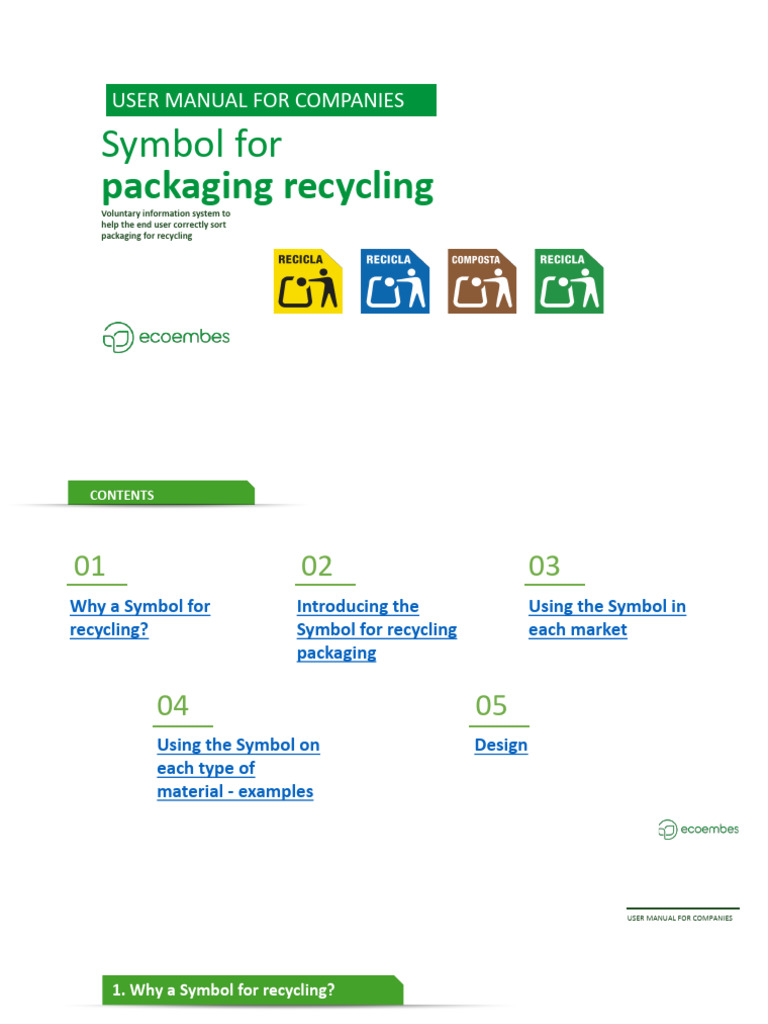 Symbol For Packaging Recycling - Ecoembes - 2024 | PDF | Recycling ...