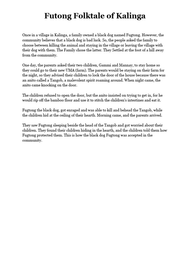 Futong Folktale of Kalinga | PDF