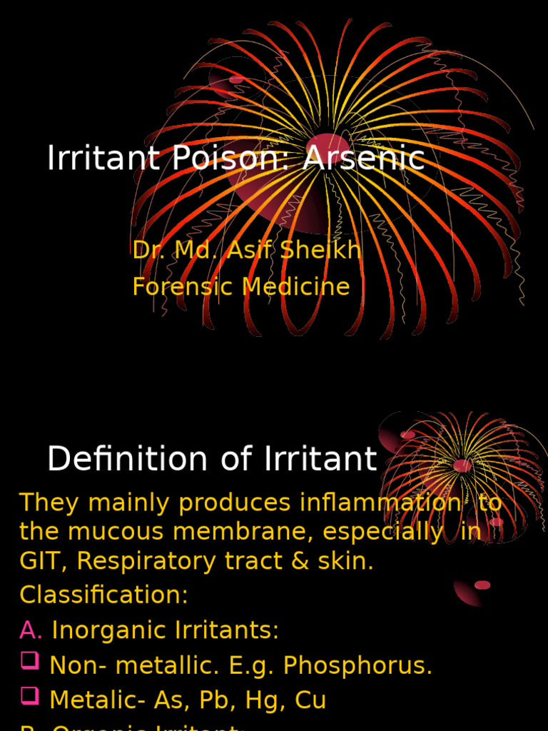 Irritant Poison (Metallic) | PDF | Arsenic | Vomiting