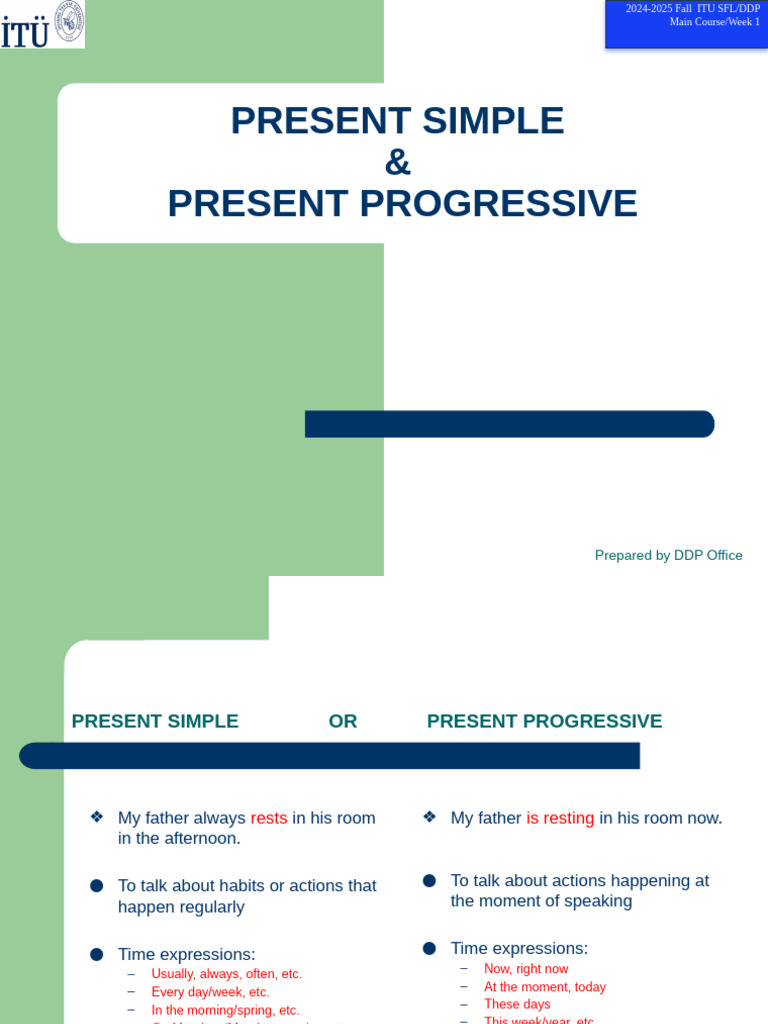 P3 - Present Simple Tense Vs Present Progressive Tense | PDF | Verb | Grammatical Tense