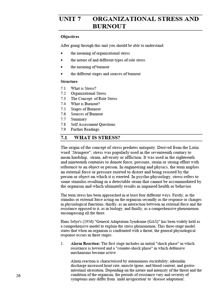 Stessors in Organization | PDF | Occupational Burnout | Stress (Biology)