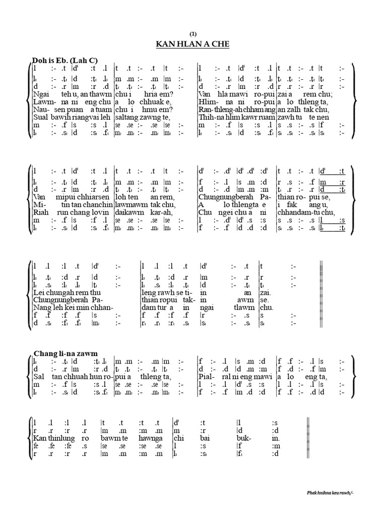 Kan Hlan A Che Lyrics Analysis | PDF