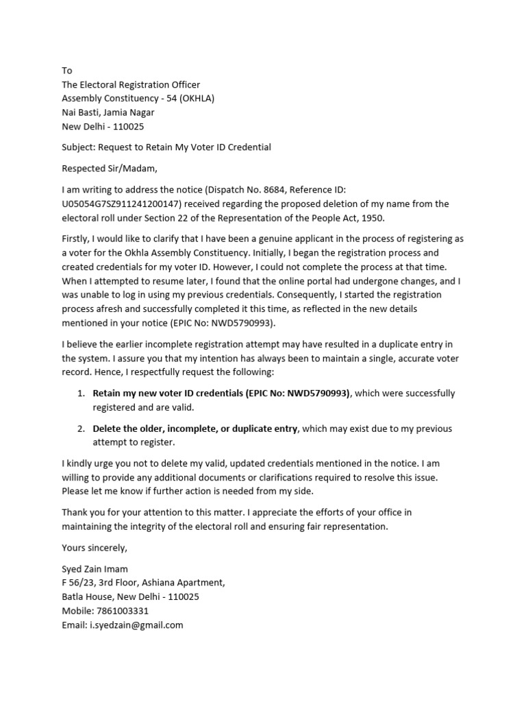 Retain My Voter ID Credentials | PDF