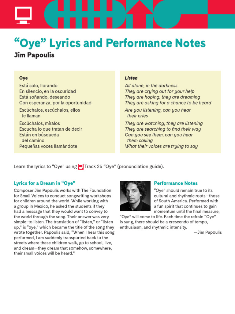 LU Orchestra Sings Oye Lyrics | PDF | Songs