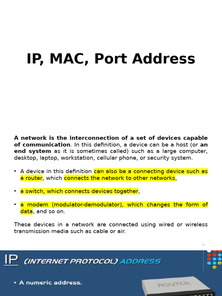 3. IP, MAC, Port Address | PDF | Computer Network | Ip Address 3. IP, MAC, Port Address | PDF | Computer Network | Ip Address