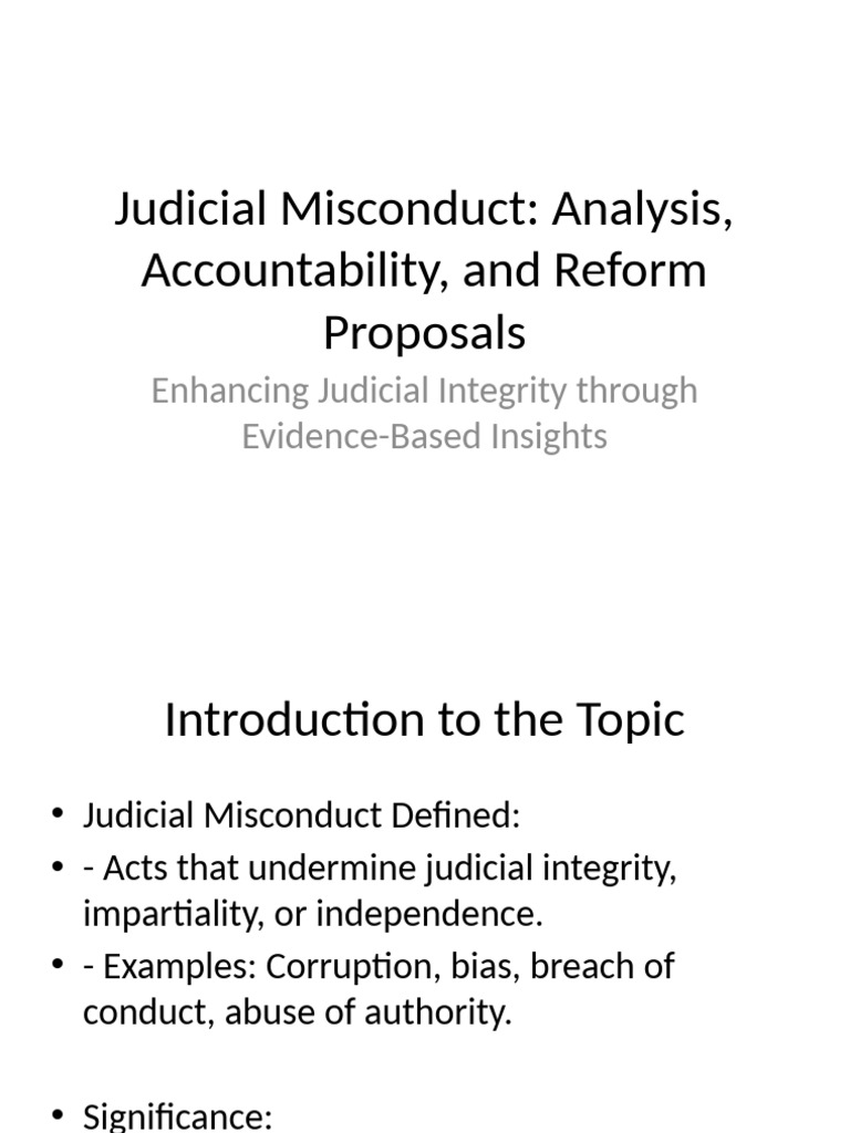 Judicial Misconduct Presentation | PDF