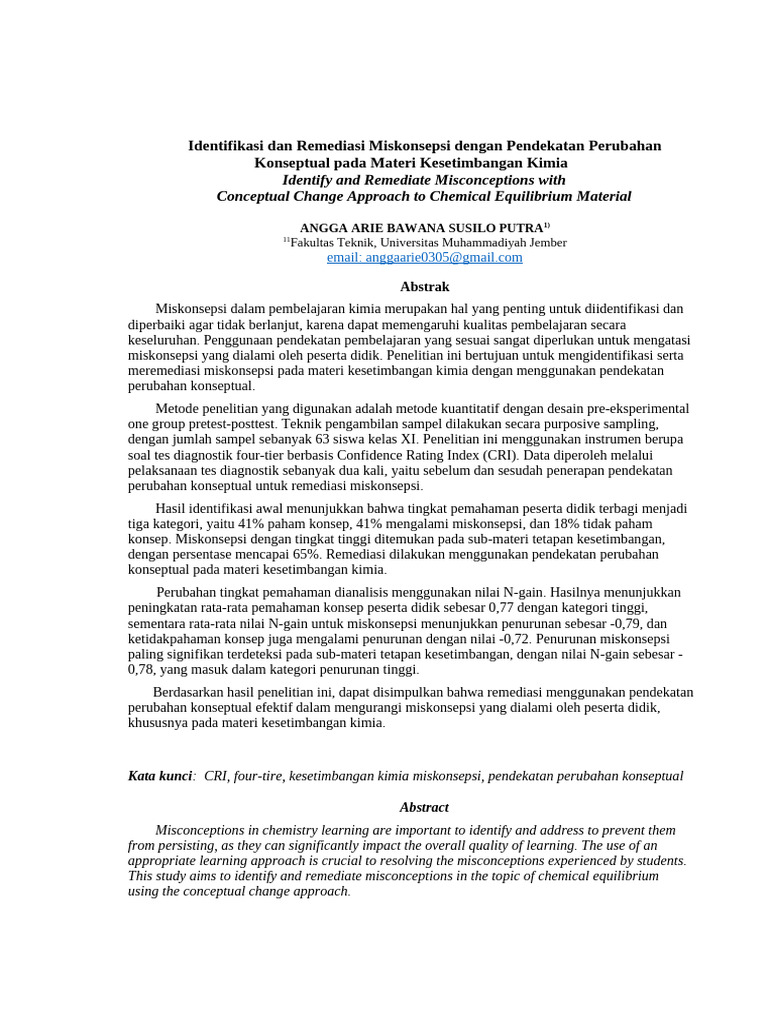 ARTIKEL KESETIMBANGAN KIMIA ANGGA | PDF