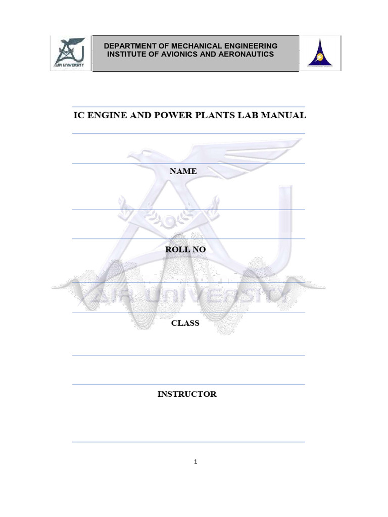Lab Manual to Print | PDF | Internal Combustion Engine | Engines