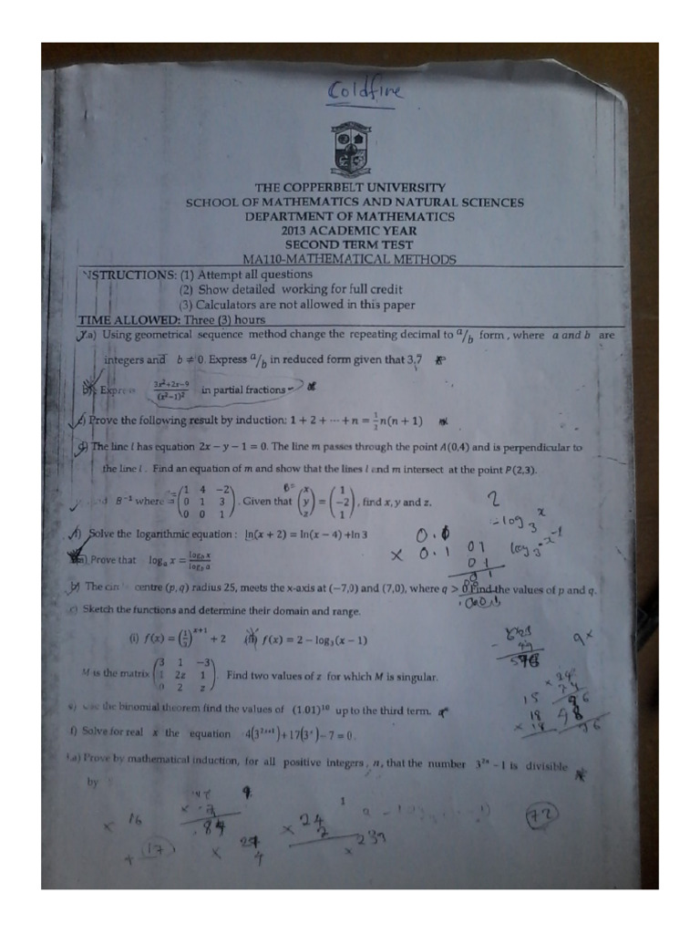 Ma 110 2013 Test Ii | PDF
