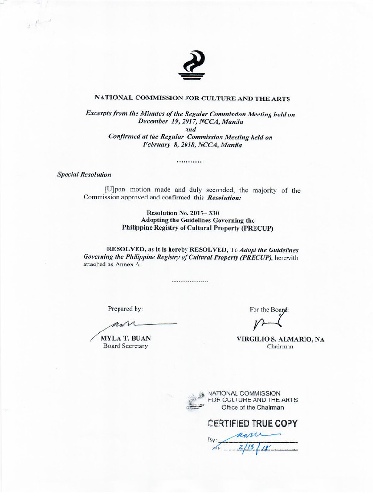 NCCA Board Res 2017 330 Guidelines for PRECUP | PDF