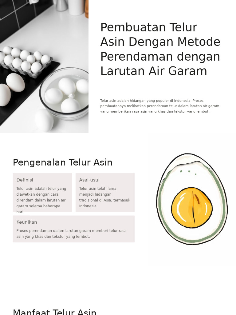 Pembuatan Telur Asin Dengan Metode Perendaman Dengan Larutan Air Garam ...
