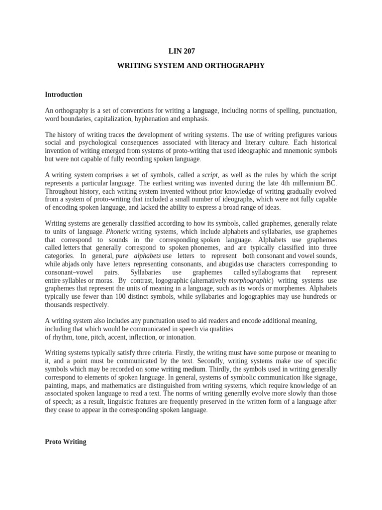 WRITING SYSTEM AND ORTHOGRAPHY | PDF | Orthography | Alphabet