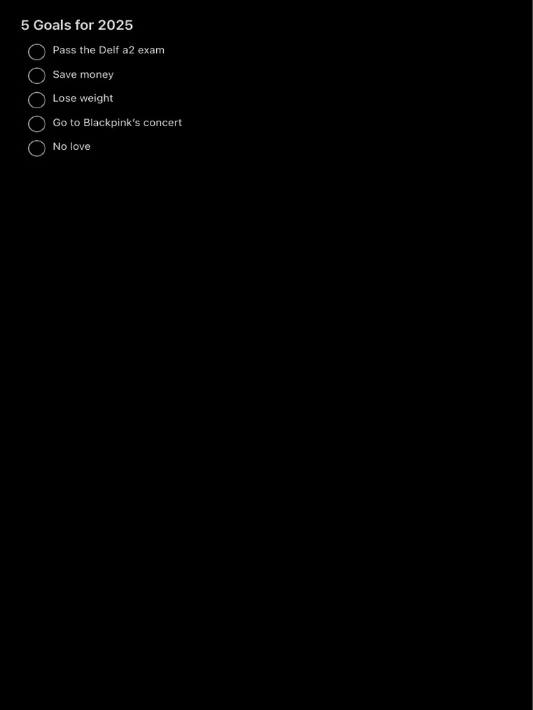 2025 Personal Goals: Exam, Savings, Health | PDF