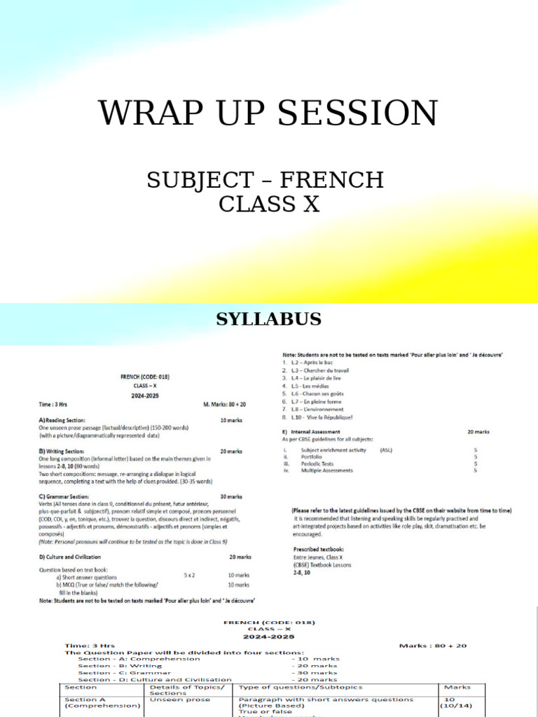 French Wrap Up Session | PDF | Semantic Units | Linguistics