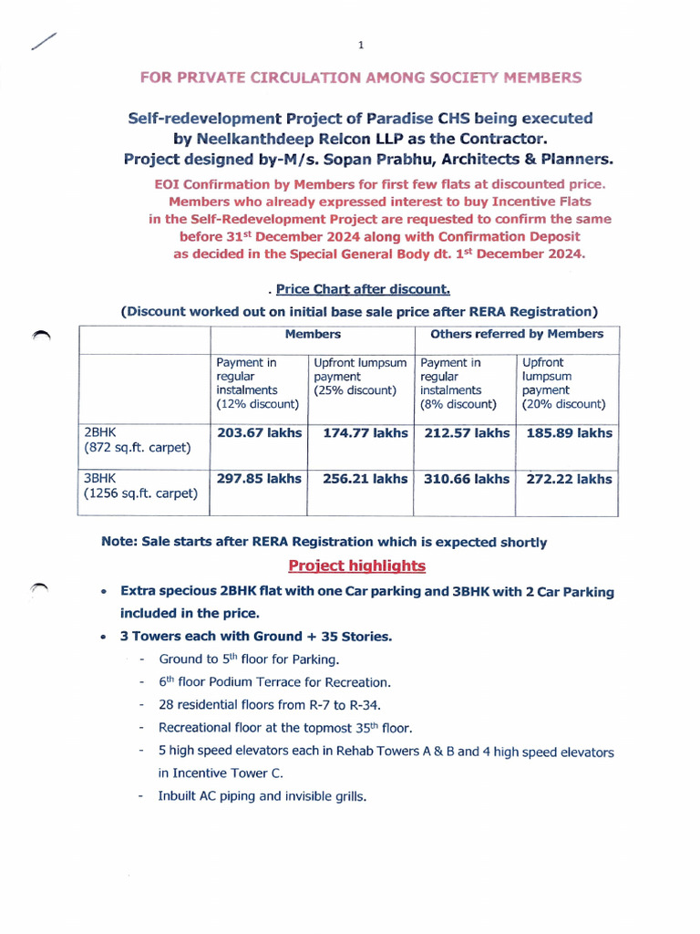 Paradise Project Highlights and EOI Registration For Our Project. | PDF ...