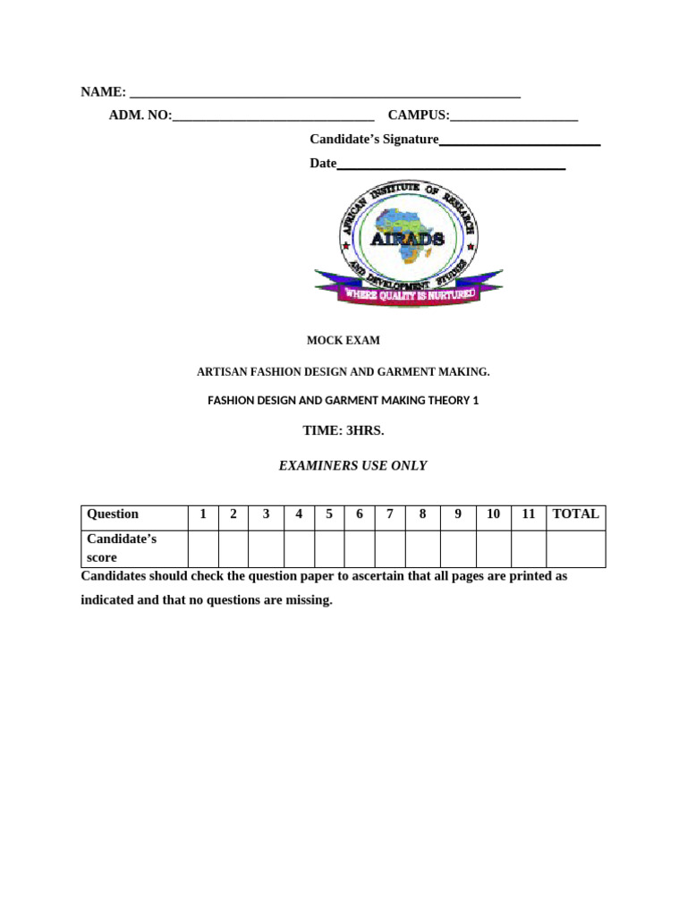 Fashion Design and Garment Making Theory 1 | PDF | Seam (Sewing) | Sewing