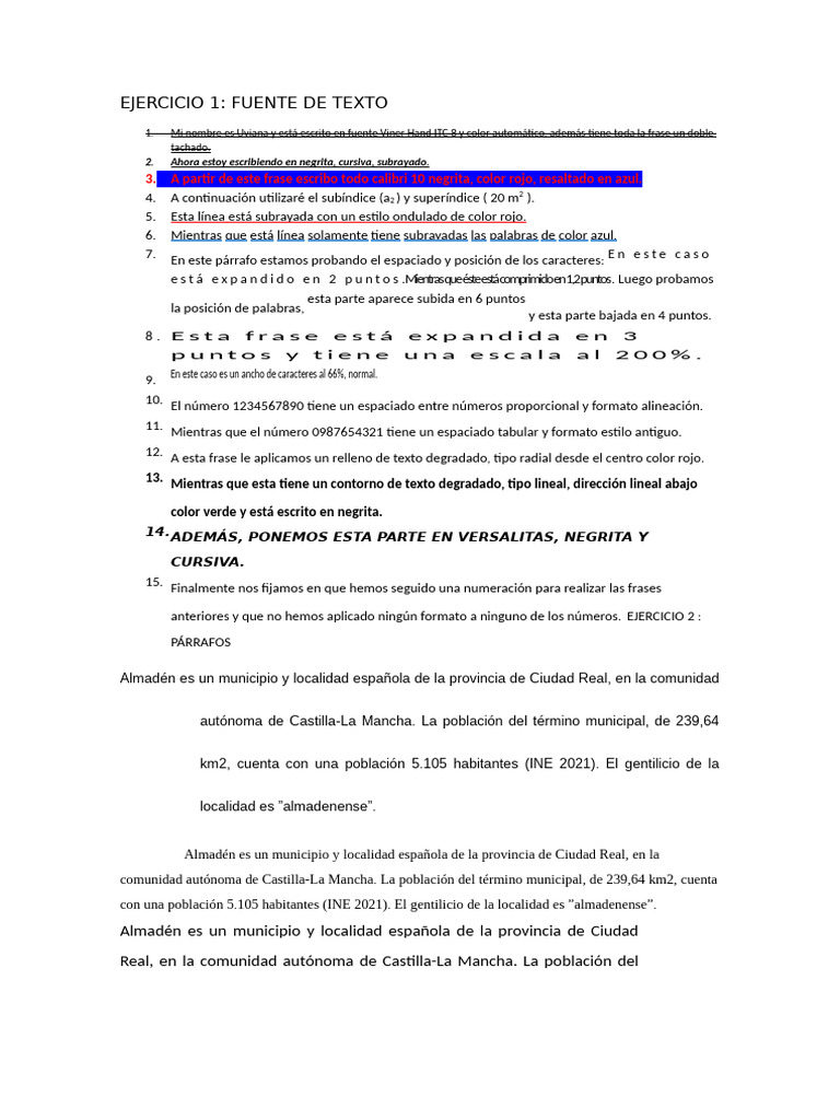 Ejercicios Ofimática | PDF