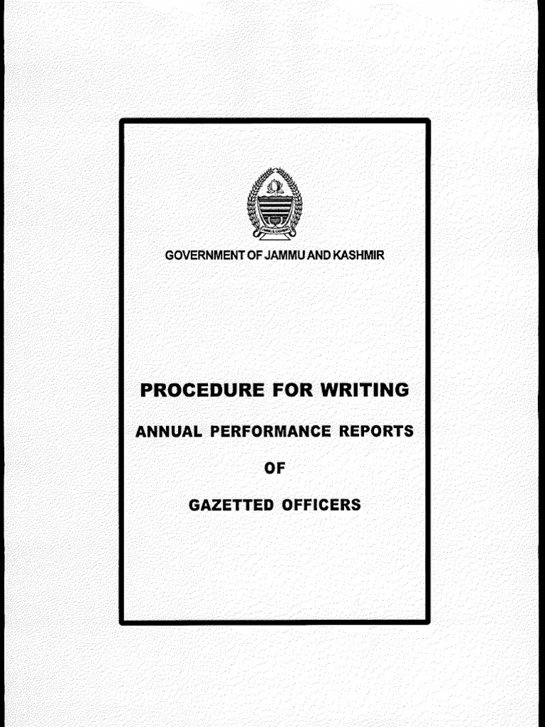 APR of Gazetted Officer | PDF