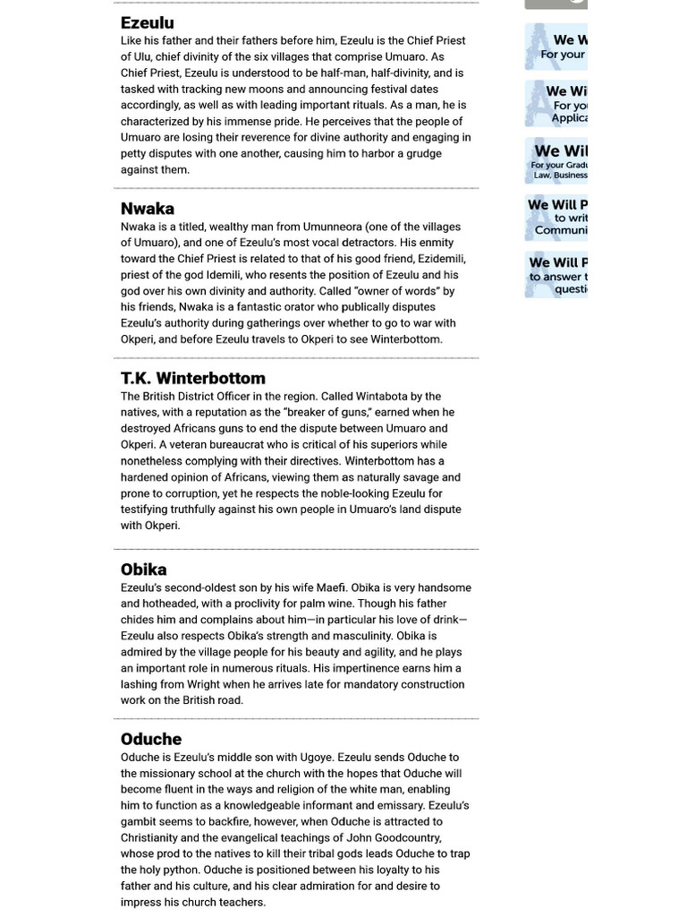 themes and CHARACTERS | PDF