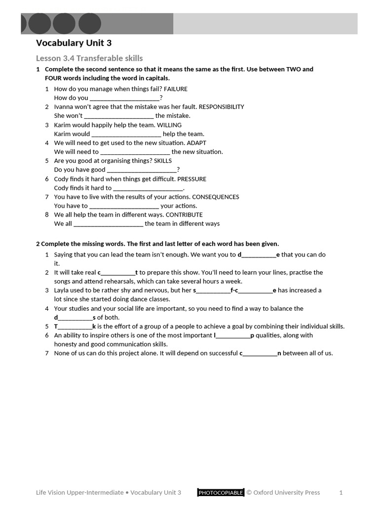 Unit 3 Vocabulary Test Guide | PDF | Behavioural Sciences | Social ...