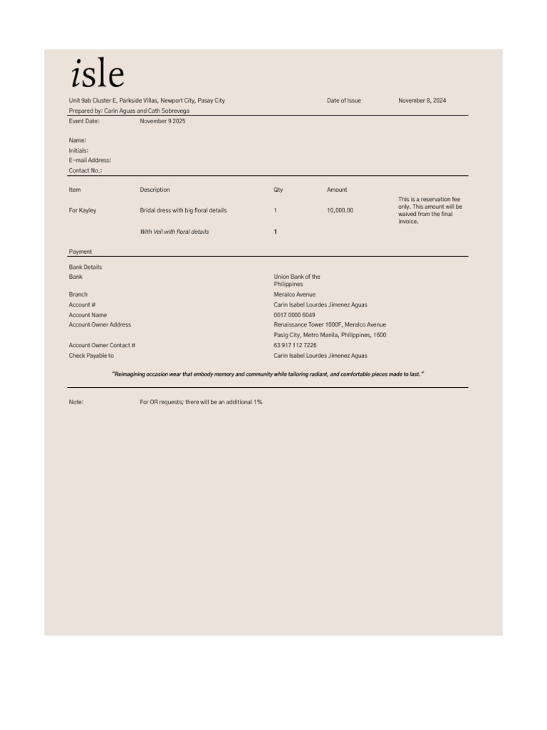 Isle - 2024 Sales Invoice | PDF