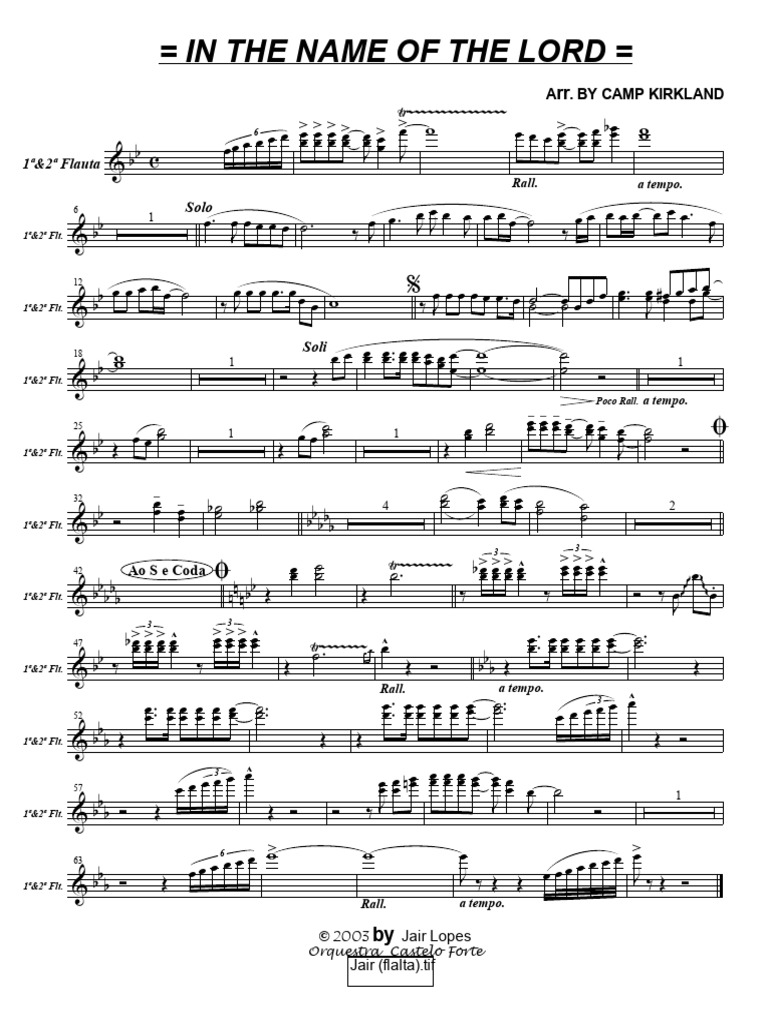 IN THE NAME OF THE LORD - Flauta | PDF